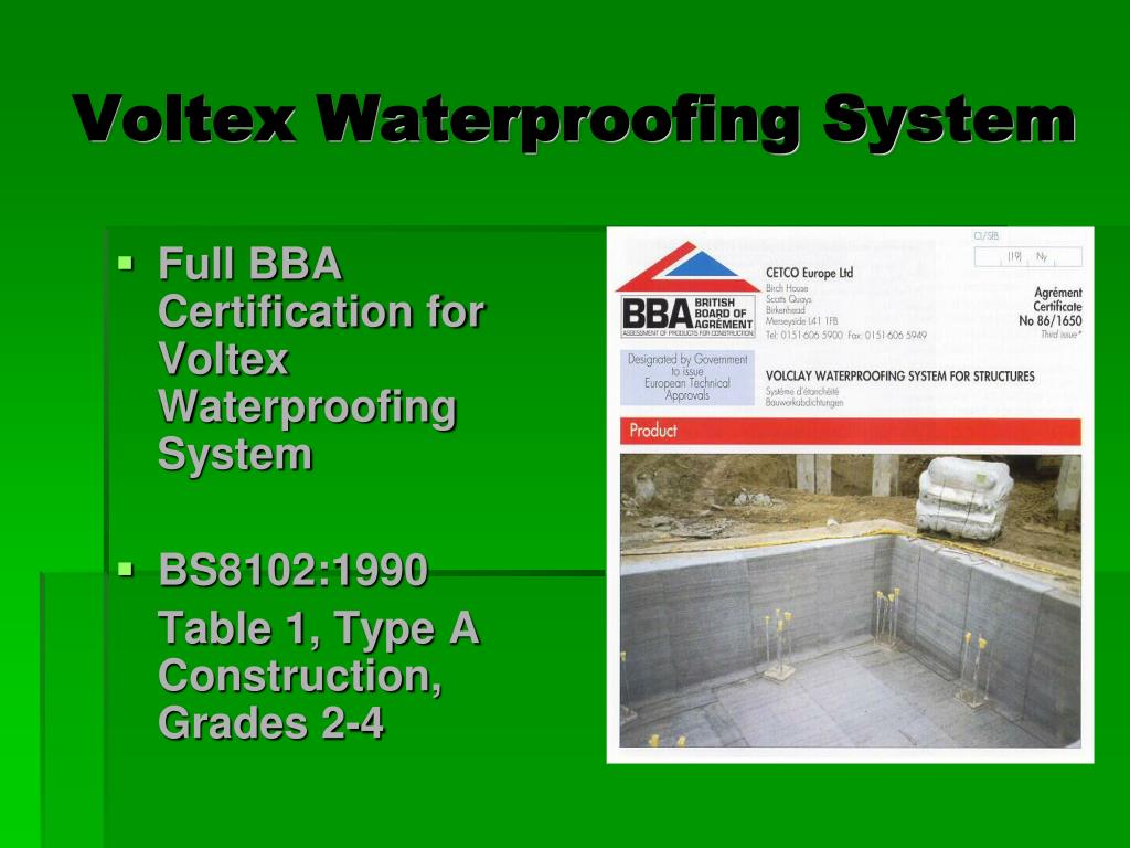 PPT - C E T CO Europe Limited Construction Waterproofing Group Working ...