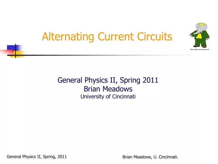 PPT - Alternating Current Circuits PowerPoint Presentation, free ...