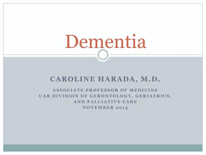 PPT - Dementia PowerPoint Presentation, free download - ID:4043728