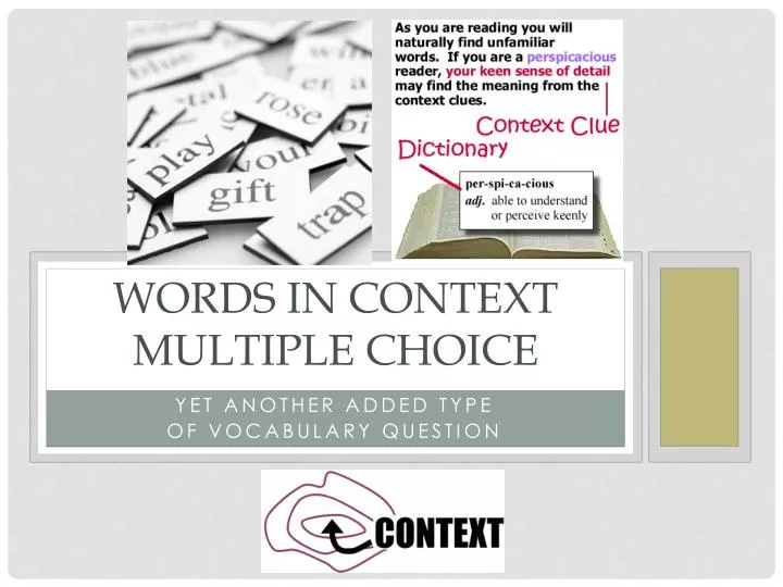 PPT - Words in context Multiple Choice PowerPoint Presentation, free ...