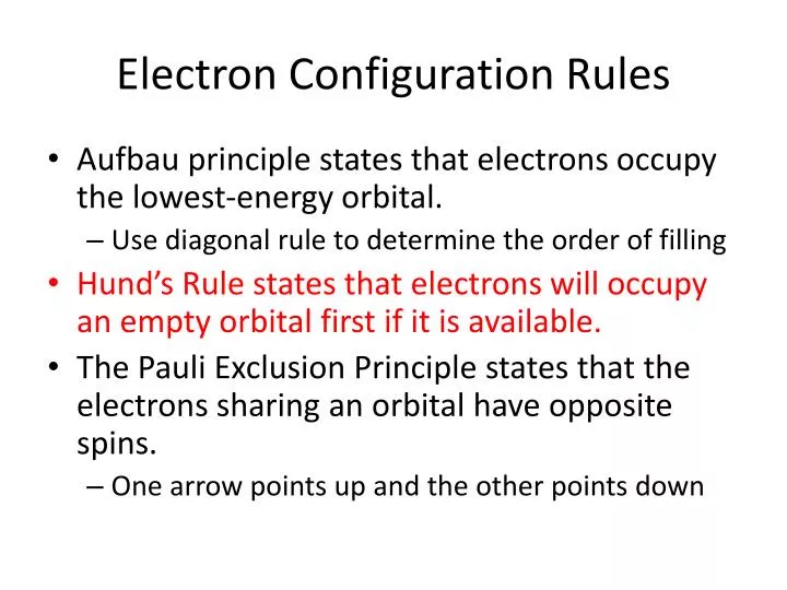 PPT - Electron Configuration Rules PowerPoint Presentation, free ...