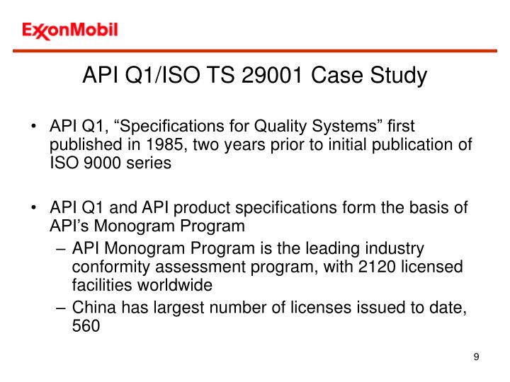 PPT - API Q1 and ISO/TS 29001 A Case Study in Successful Collaboration ...