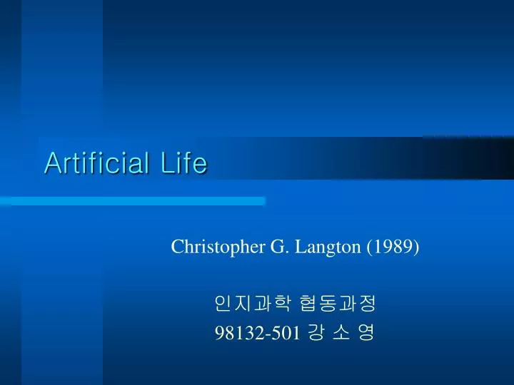 PPT - Artificial Life PowerPoint Presentation, free download - ID:4046921