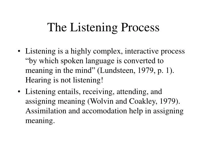 PPT - The Listening Process PowerPoint Presentation, free download - ID ...