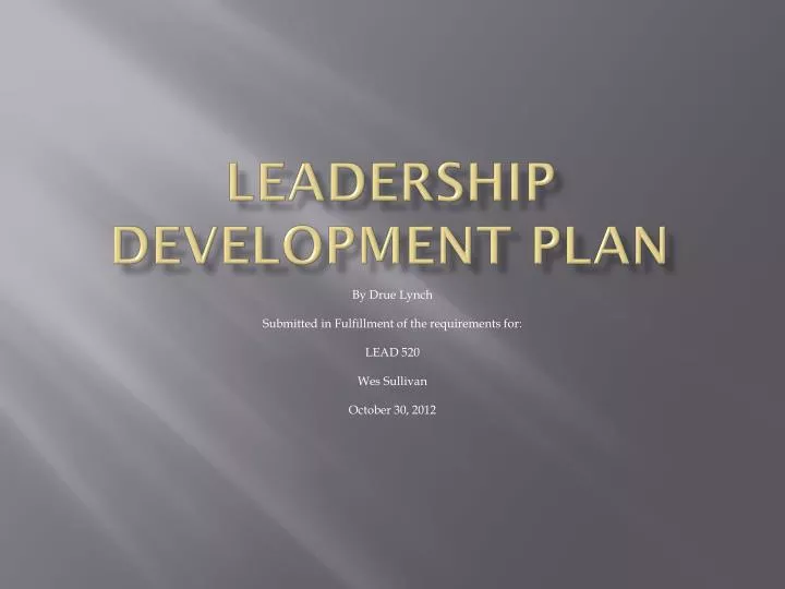 PPT - Leadership Development Plan PowerPoint Presentation, free ...