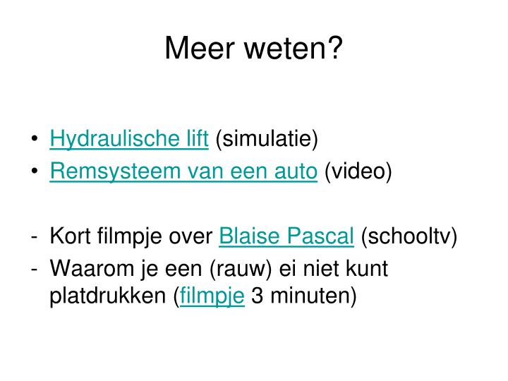 PPT - De wet van Pascal + toepassingen PowerPoint Presentation - ID:4048417
