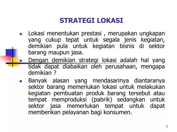 PPT - STRATEGI LOKASI PowerPoint Presentation, free download - ID:4048719