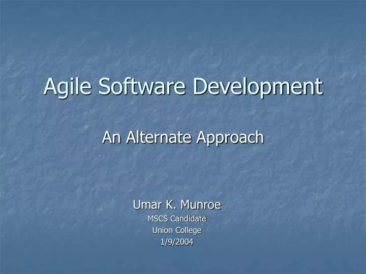PPT - Agile Software Development PowerPoint Presentation, free download ...