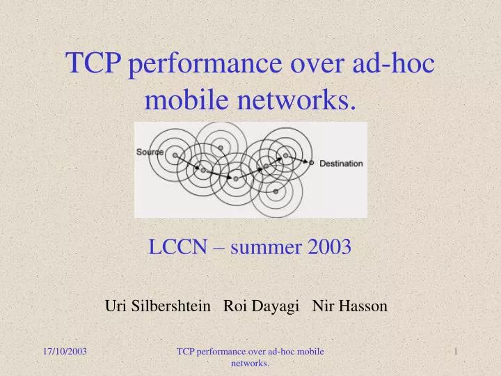 PPT - TCP performance over ad-hoc mobile networks. PowerPoint Presentation - ID:4049199