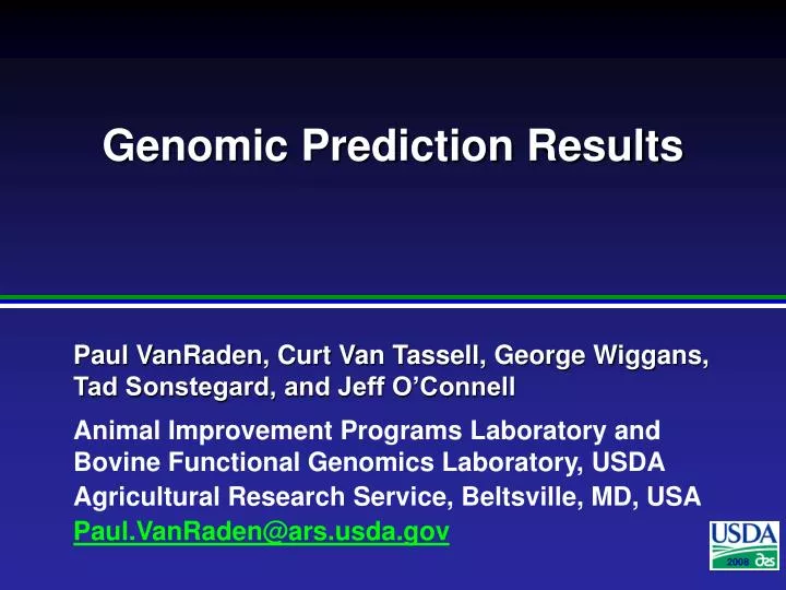 PPT - Genomic Prediction Results PowerPoint Presentation, free download ...