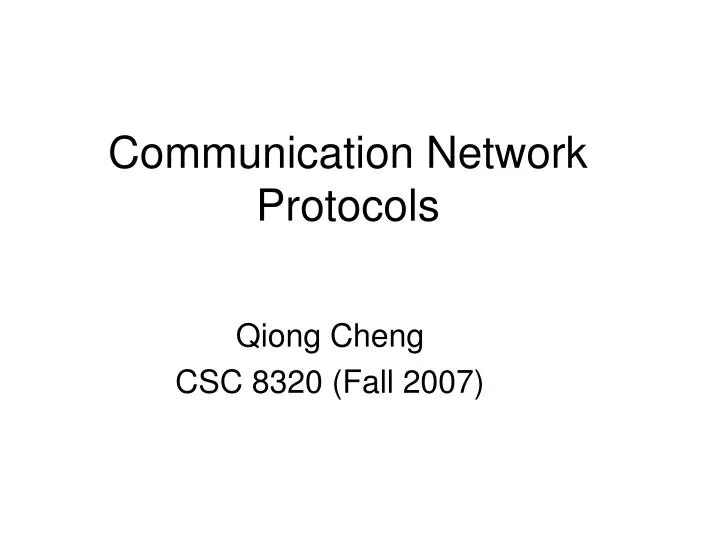 PPT - Communication Network Protocols PowerPoint Presentation, free ...