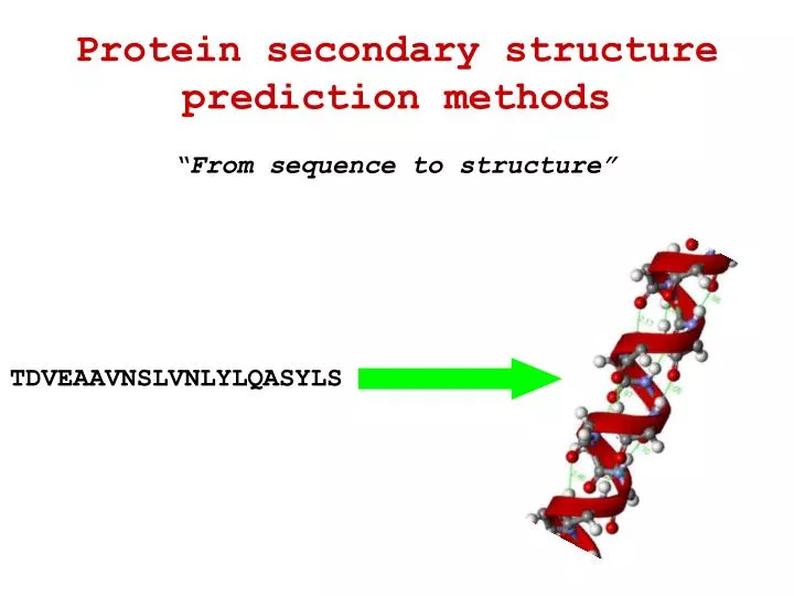 PPT - Protein secondary structure prediction methods PowerPoint ...