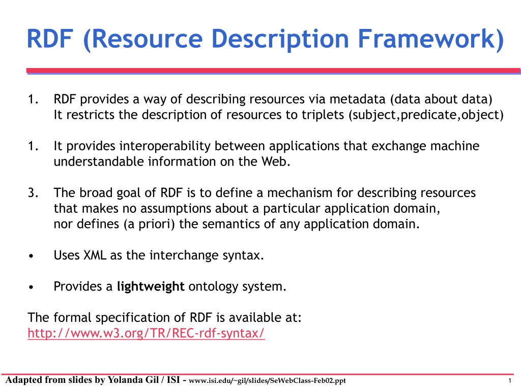 Ppt Rdf Resource Description Framework Powerpoint Presentation