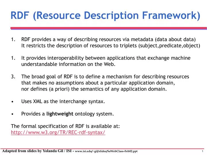 PPT - RDF (Resource Description Framework) PowerPoint Presentation, free download - ID:4050076