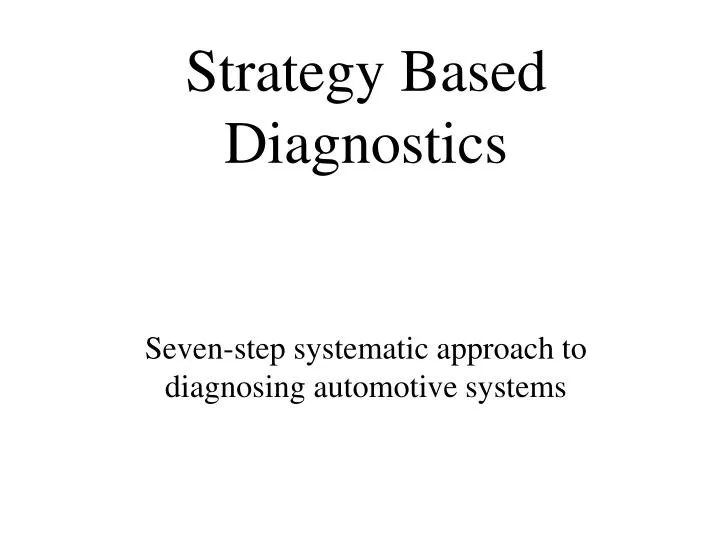 PPT - Strategy Based Diagnostics PowerPoint Presentation, free download - ID:4050852