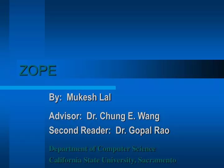 PPT - ZOPE PowerPoint Presentation, free download - ID:4051429