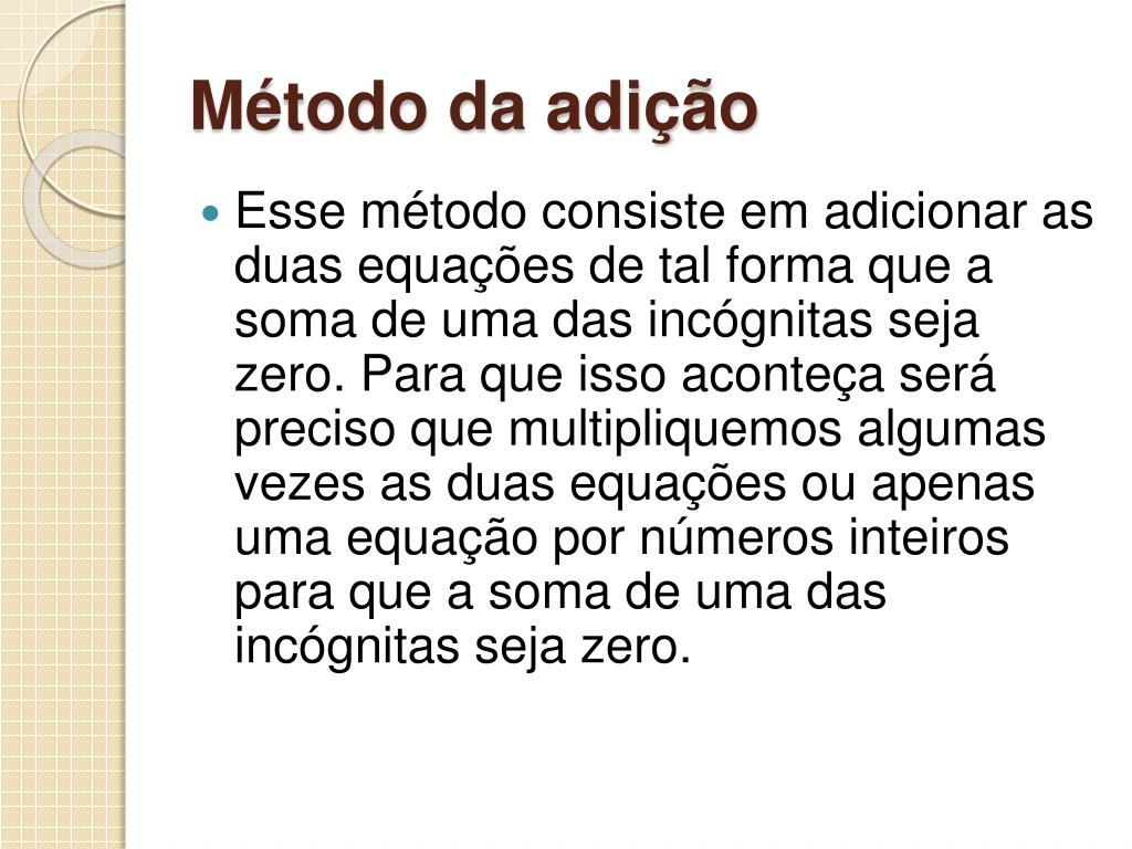 Ppt Sistema De Equação De 1° Grau Com Duas Incógnitas Powerpoint