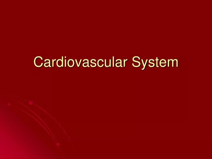 PPT - Cardiovascular System PowerPoint Presentation, free download - ID ...