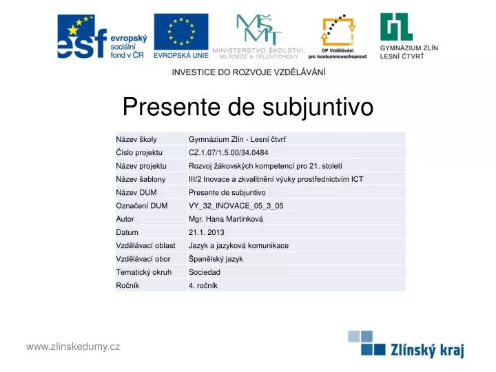 PPT - Presente de subjuntivo PowerPoint Presentation, free download ...
