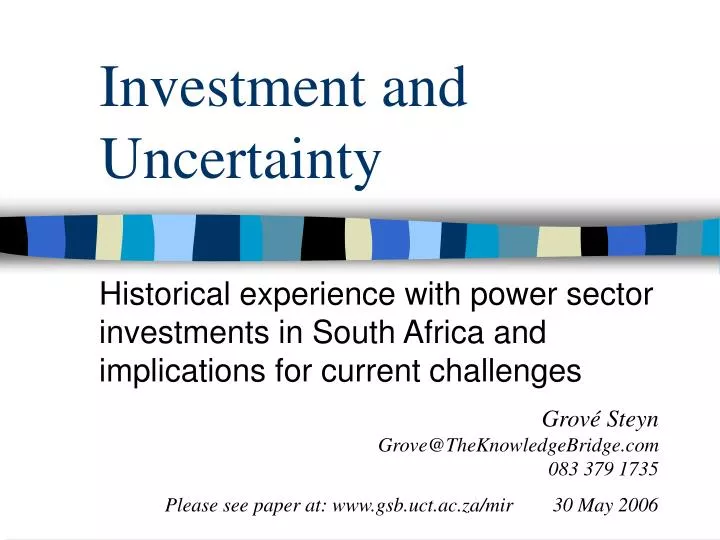 PPT - Investment and Uncertainty PowerPoint Presentation, free download ...