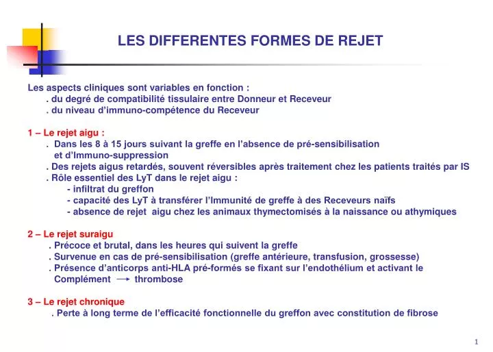 PPT - LES DIFFERENTES FORMES DE REJET PowerPoint Presentation, free ...