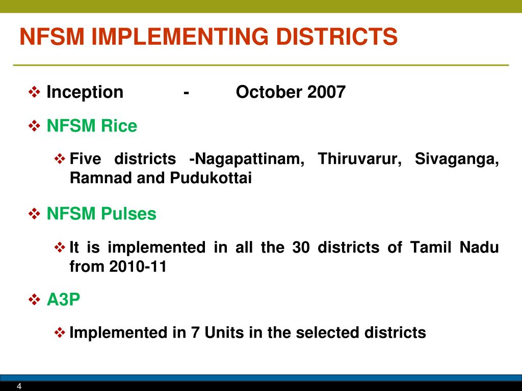 PPT - NATIONAL LEVEL FOOD SECURITY MISSION EXECUTIVE COMMITTEE 8 TH ...