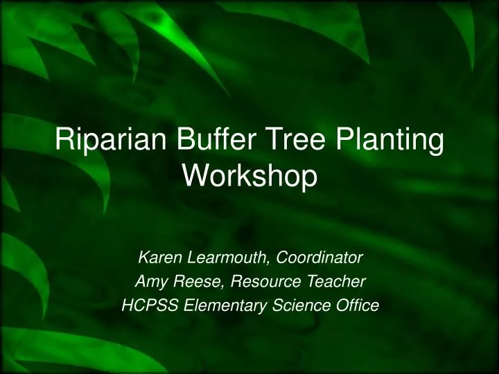 PPT - Riparian Buffer Tree Planting Workshop PowerPoint Presentation ...