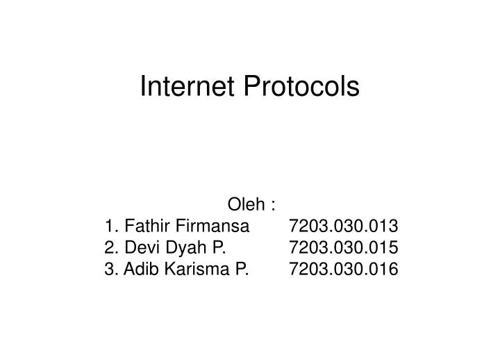 PPT - Internet Protocols PowerPoint Presentation, free download - ID ...