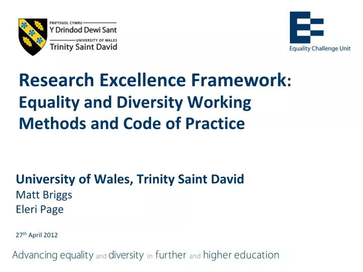 PPT - Research Excellence Framework : Equality and Diversity Working ...