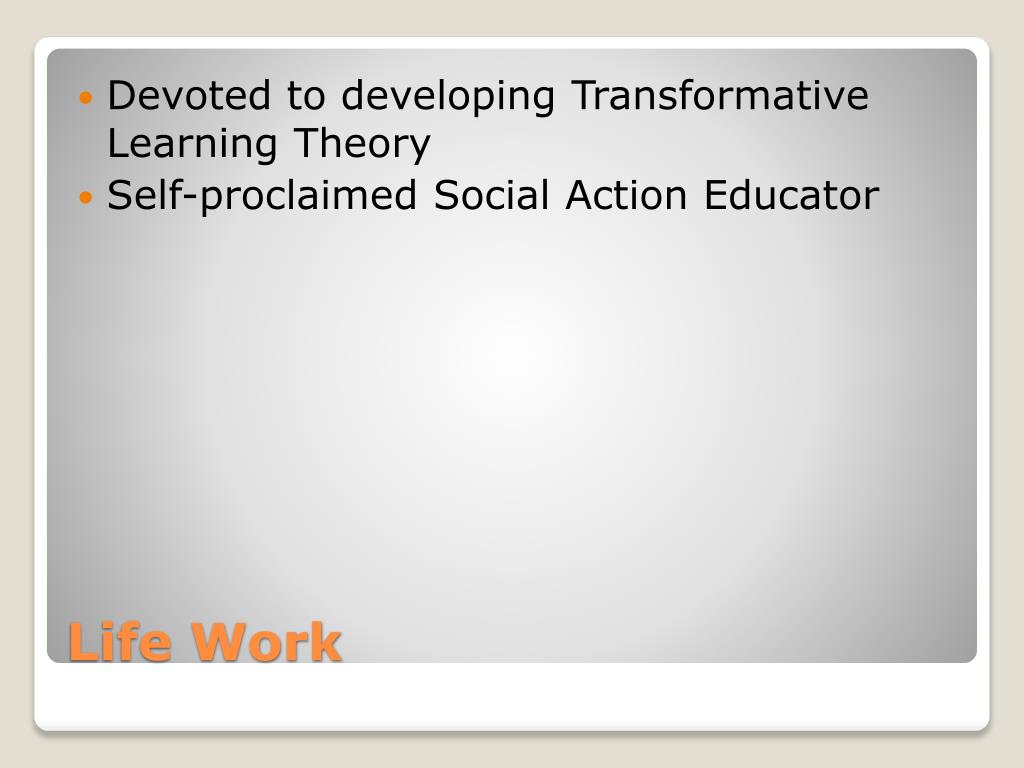 PPT - Jack Mezirow Transformative Learning Theory PowerPoint ... PPT - Jack Mezirow Transformative Learning Theory PowerPoint ...