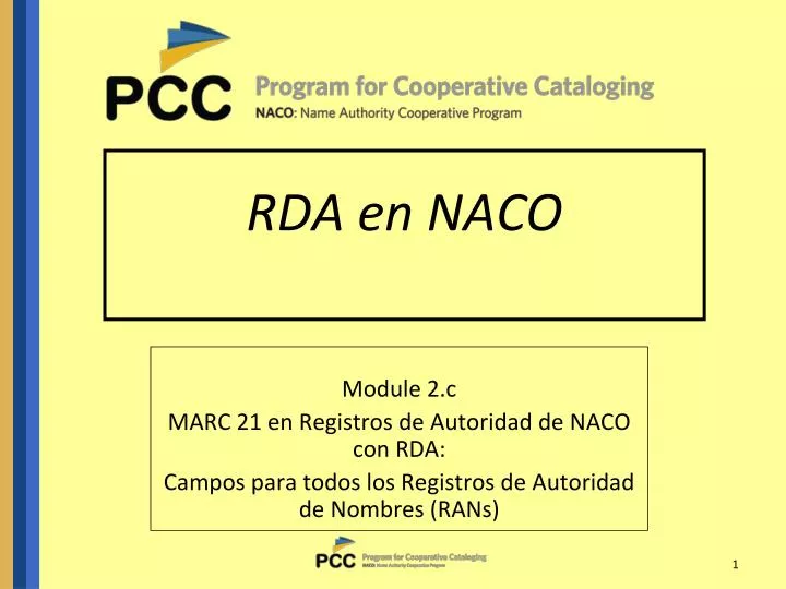 PPT - RDA en NACO PowerPoint Presentation, free download - ID:4059239