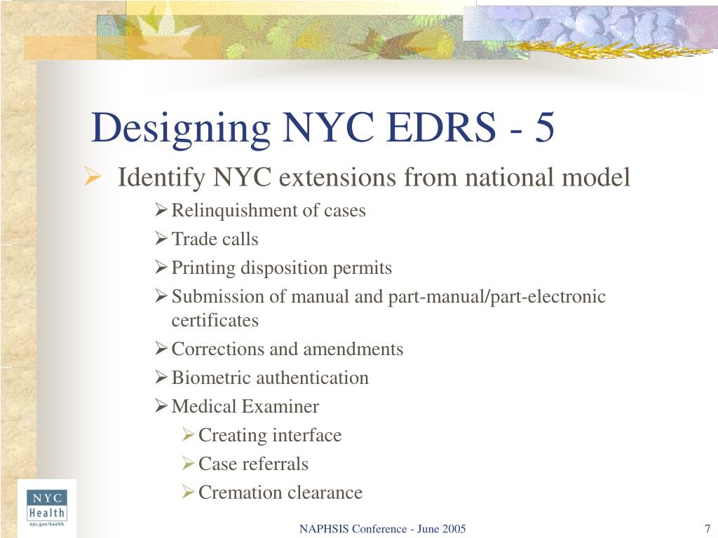 PPT - Electronic Death Registration System (EDRS): New York City’s ...