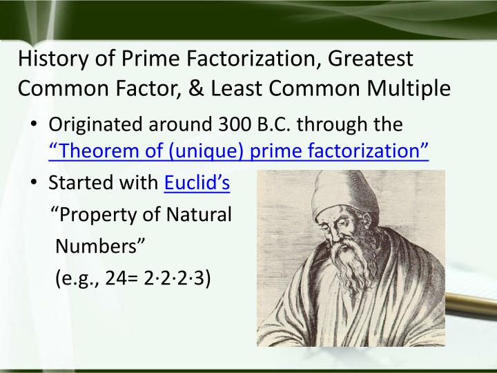 Ppt Prime Factorization Greatest Common Factor And Least Common