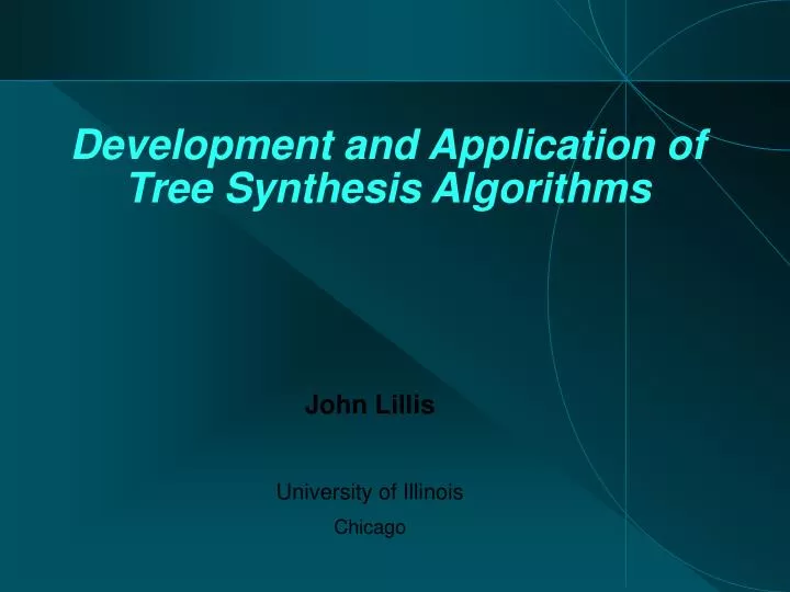 Ppt Development And Application Of Tree Synthesis Algorithms 2753