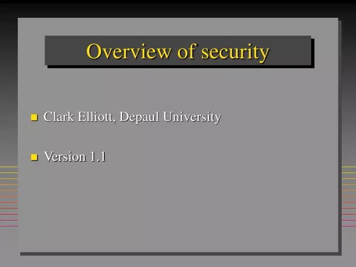 PPT - Overview of security PowerPoint Presentation, free download - ID ...