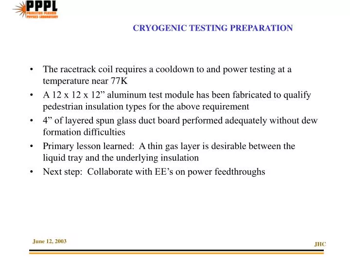 PPT - CRYOGENIC TESTING PREPARATION PowerPoint Presentation, free ...