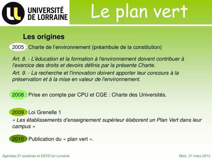 PPT - Le plan vert PowerPoint Presentation, free download - ID:4060171