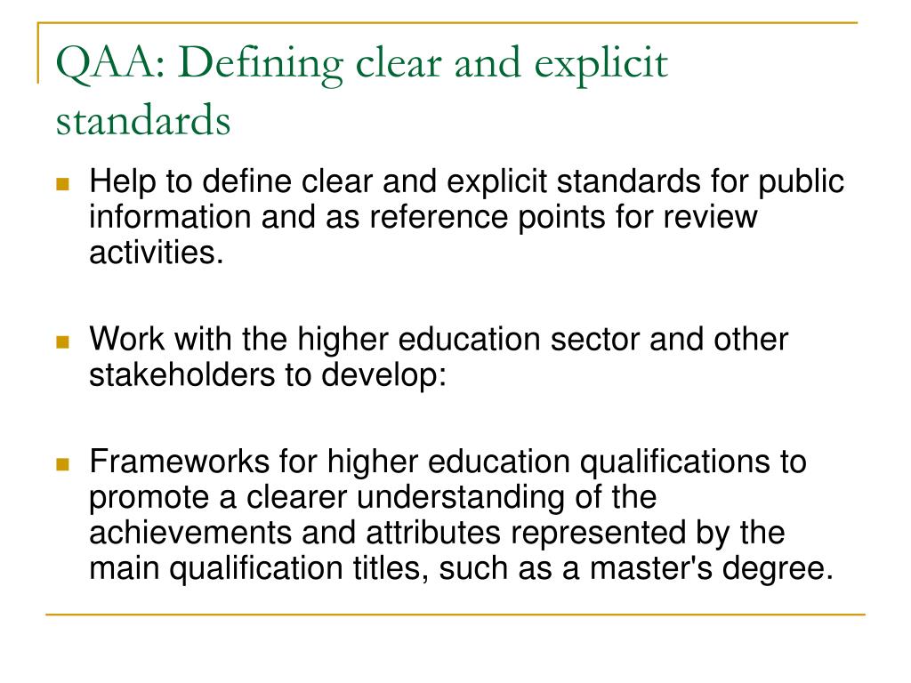 PPT - Quality Assurance in Masters Programmes PowerPoint Presentation ...