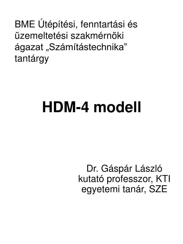PPT - HDM-4 modell PowerPoint Presentation, free download - ID:4063315