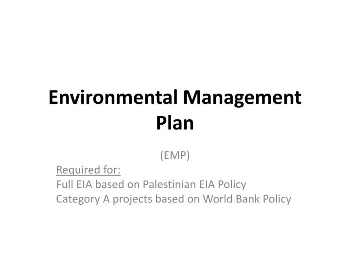 PPT - Environmental Management Plan PowerPoint Presentation, free ...