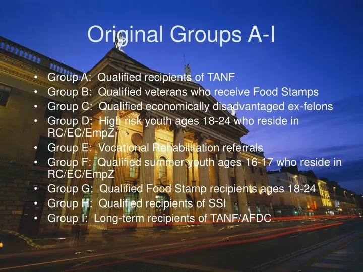 PPT - Original Groups A-I PowerPoint Presentation, free download - ID ...
