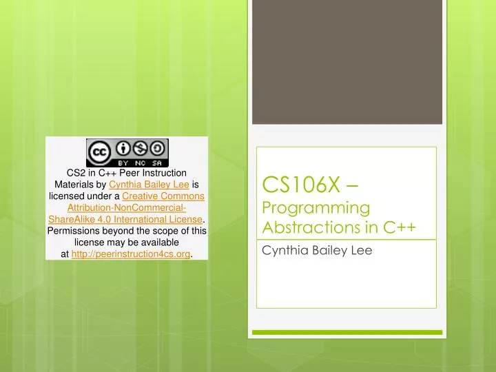 PPT - CS106X – Programming Abstractions in C++ PowerPoint Presentation - ID:4065656