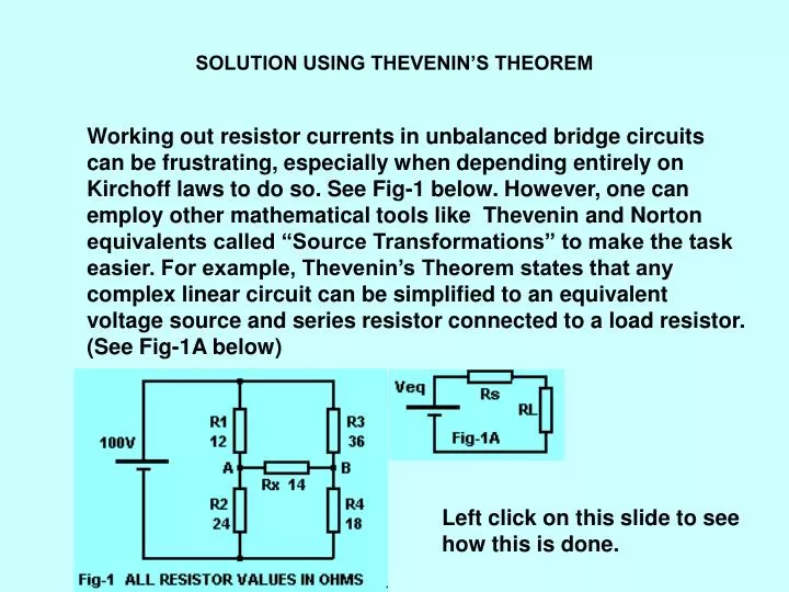 Ppt Solution Using Thevenins Theorem Powerpoint Presentation Free