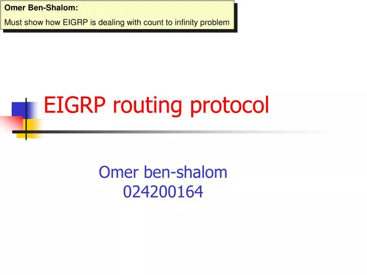 PPT - EIGRP routing protocol PowerPoint Presentation, free download ...