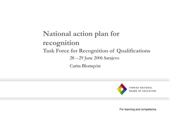 PPT - National action plan for recognition Task Force for Recognition ...