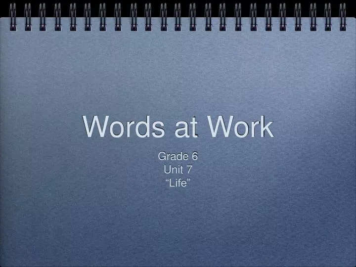 PPT - Words at Work PowerPoint Presentation, free download - ID:4067004