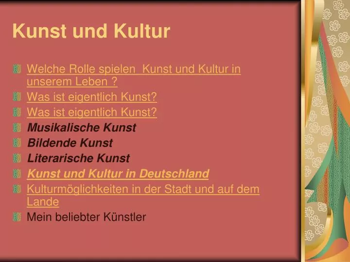 PPT - Kunst und Kultur PowerPoint Presentation, free download - ID:4068890