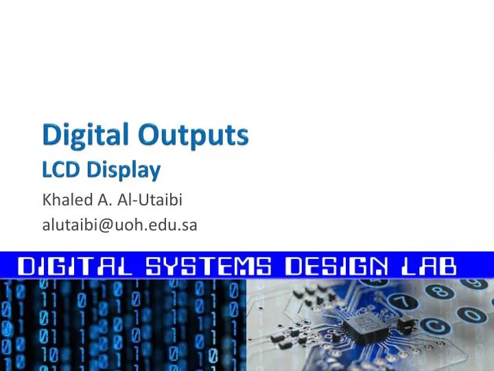 PPT - Digital Outputs LCD Display PowerPoint Presentation, free ...