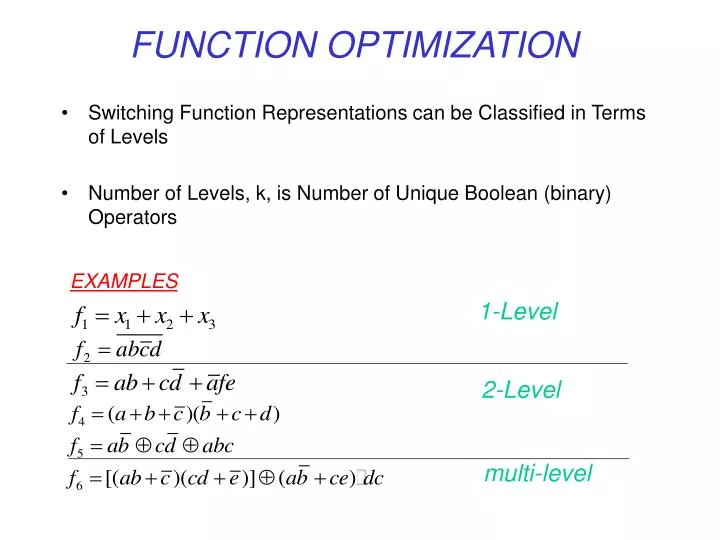 Ppt Function Optimization Powerpoint Presentation Free Download Id
