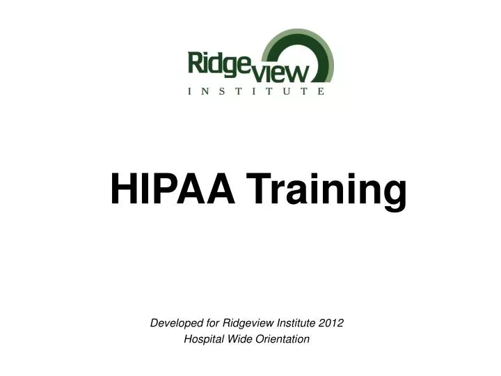 PPT - HIPAA Training PowerPoint Presentation, free download - ID:4069399